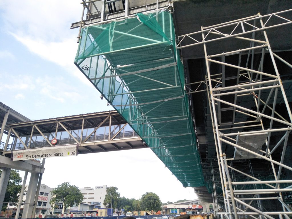 MRT2 Sri Damansara: Special Scaffolding for Access